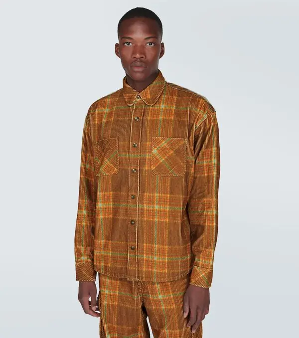 ERL Checked Cotton Corduroy Shirt