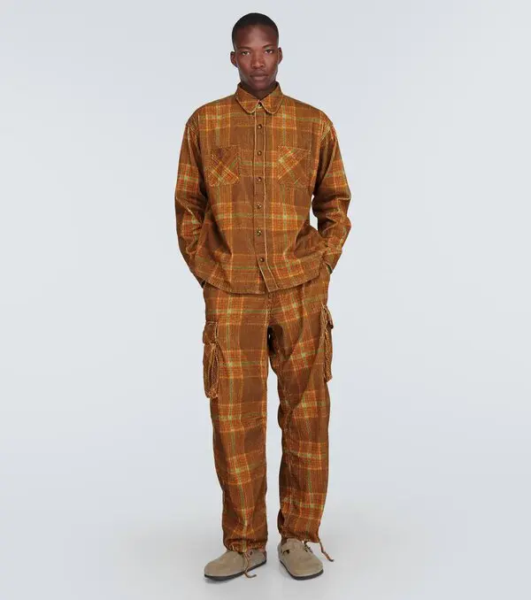 ERL Checked Cotton Corduroy Shirt