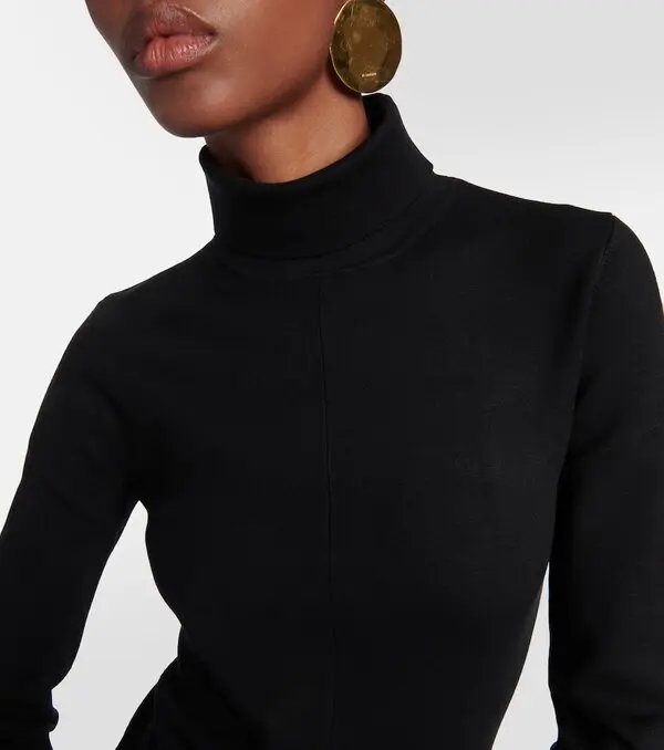 JOSEPH Turtleneck Silk-blend Midi Dress