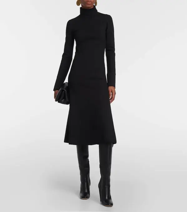 JOSEPH Turtleneck Silk-blend Midi Dress