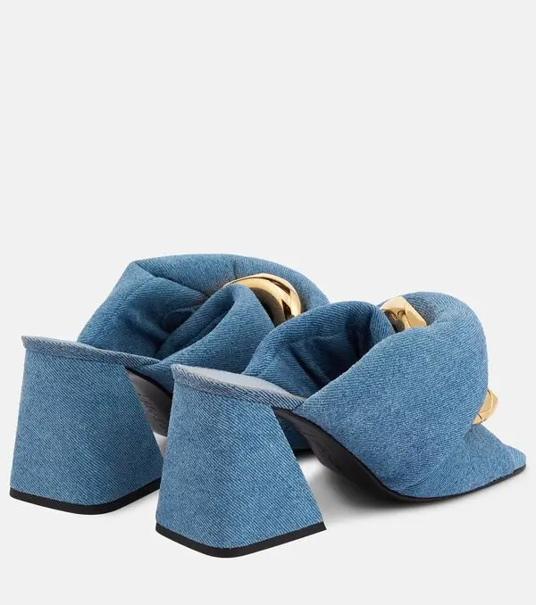 JW Anderson Chain And Twist Denim Mules - Blue