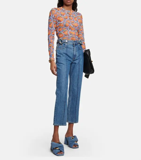 JW Anderson Chain And Twist Denim Mules - Blue