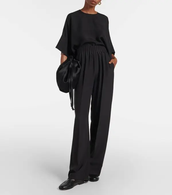 FFORME Maud Wide-leg Silk Pants - Black