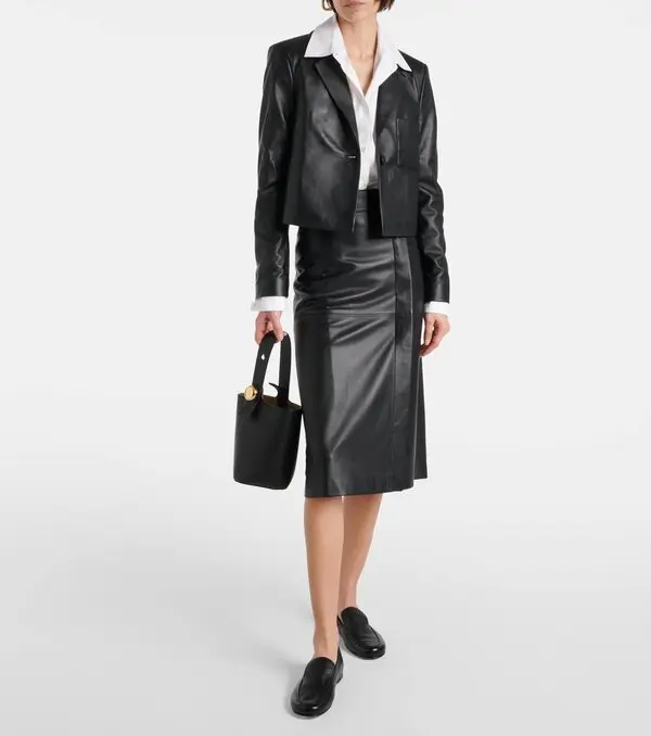 JOSEPH Cropped Leather Jacket