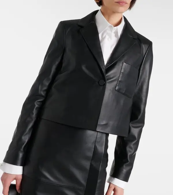 JOSEPH Cropped Leather Jacket