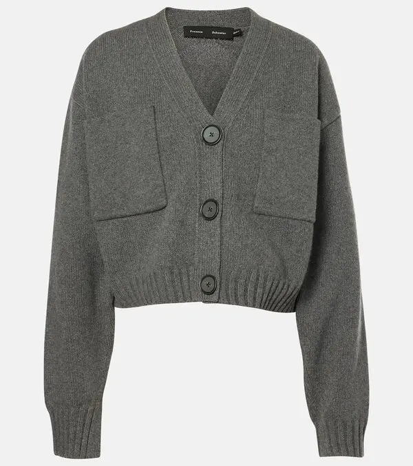 Proenza Schouler Sofia Cashmere And Wool Cardigan - Grey