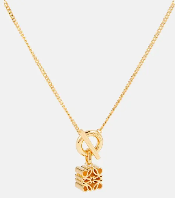 Loewe Anagram 24kt-plated Sterling Silver Necklace - Gold