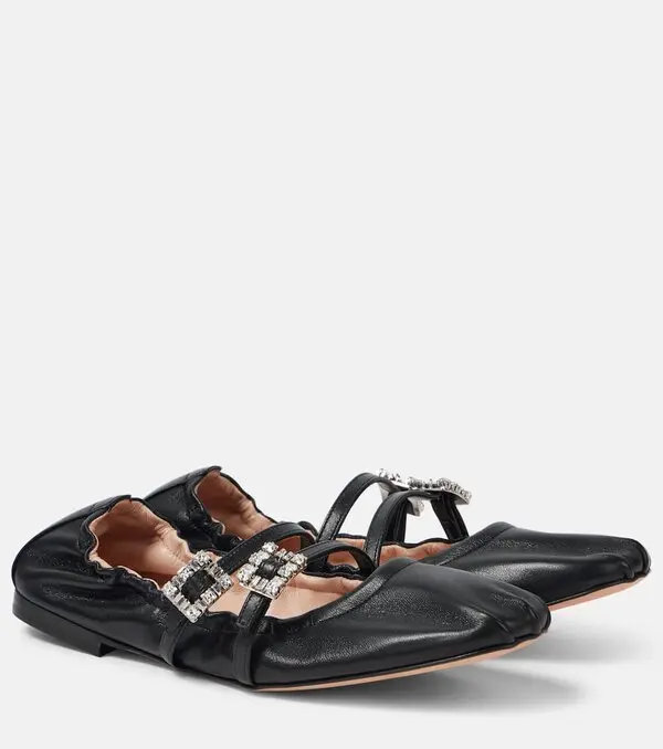 ROGER VIVIER Embellished Leather Ballet Flats