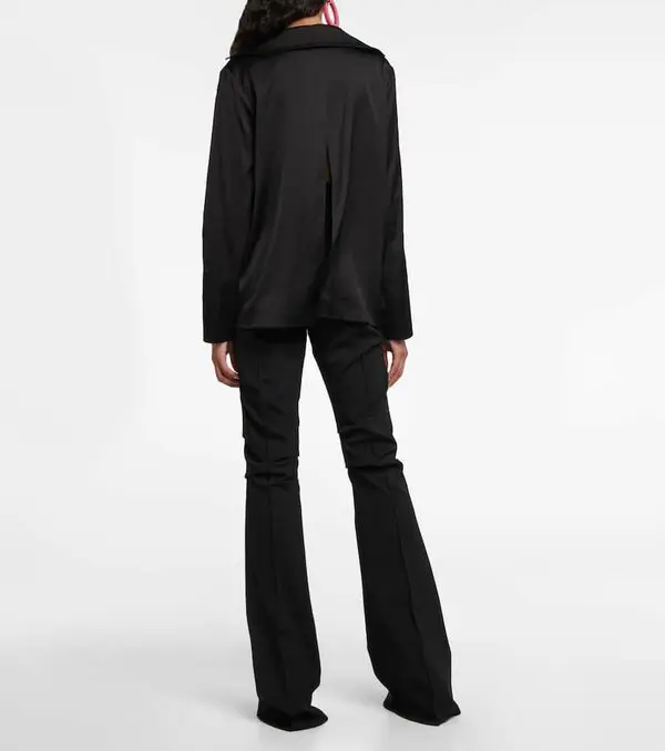 Jacquemus La Chemise Notte Satin Shirt - Black