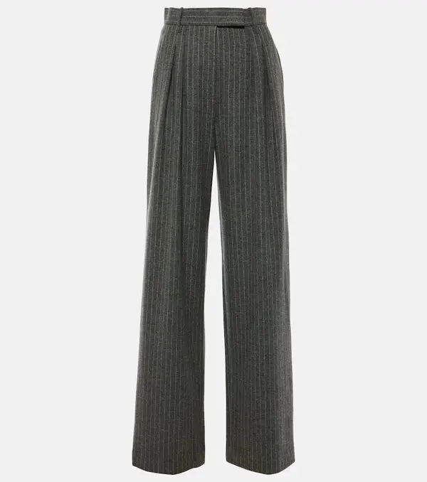 Alex Perry Pinstriped High-rise Tapered Trousers