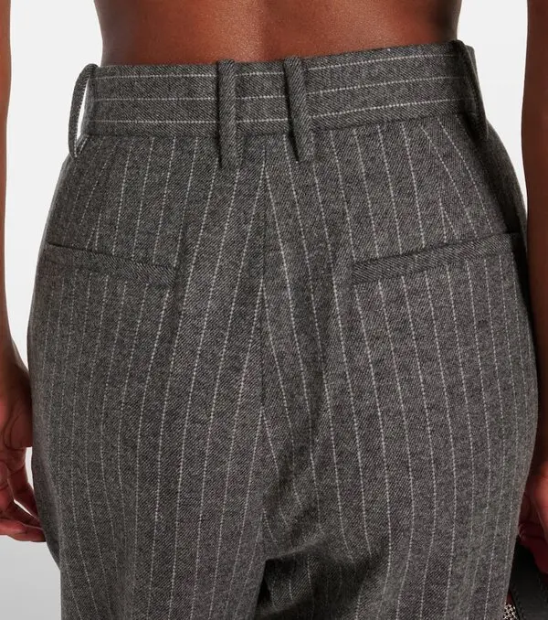 Alex Perry Pinstriped High-rise Tapered Trousers