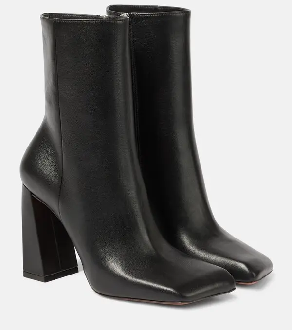 Amina Muaddi Marine 95 Nappa Leather Ankle Boots