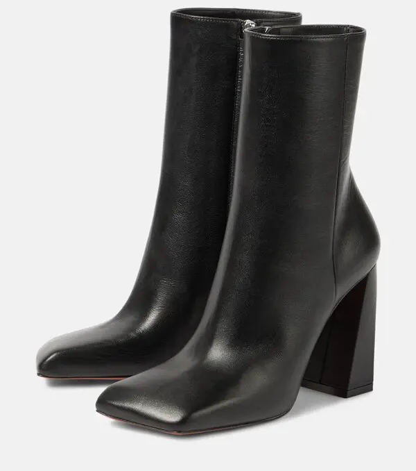 Amina Muaddi Marine 95 Nappa Leather Ankle Boots
