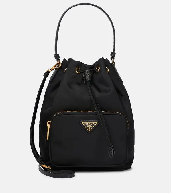 Prada Duet Small Re-nylon Bucket Bag - Black