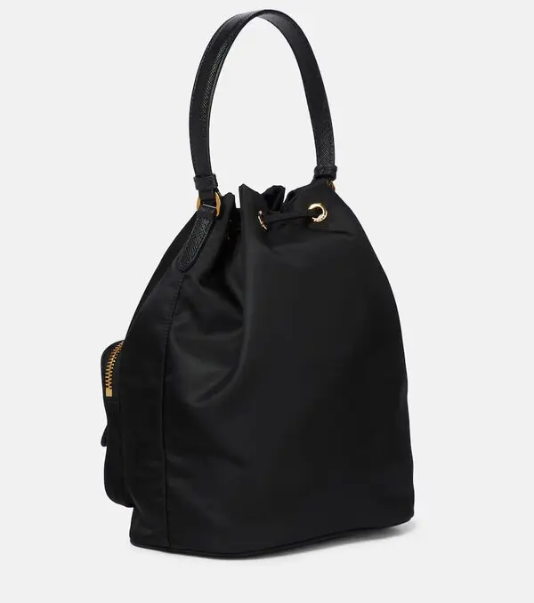 Prada Duet Small Re-nylon Bucket Bag - Black
