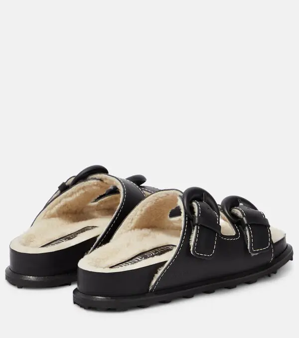 MARINE SERRE Leather Slides