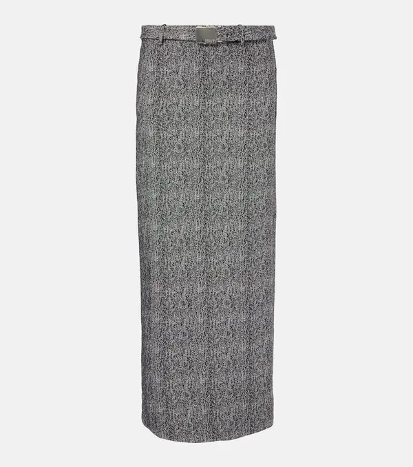 Staud Murray Herringbone Maxi Skirt - Grey