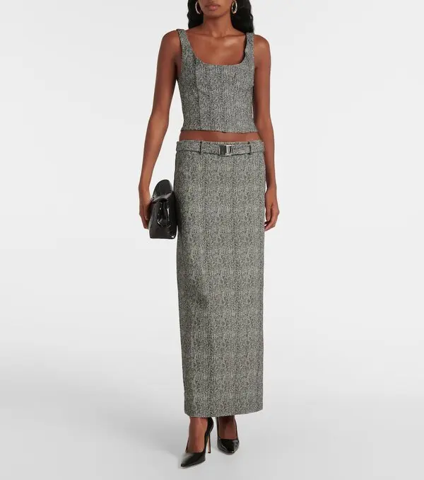 Staud Murray Herringbone Maxi Skirt
