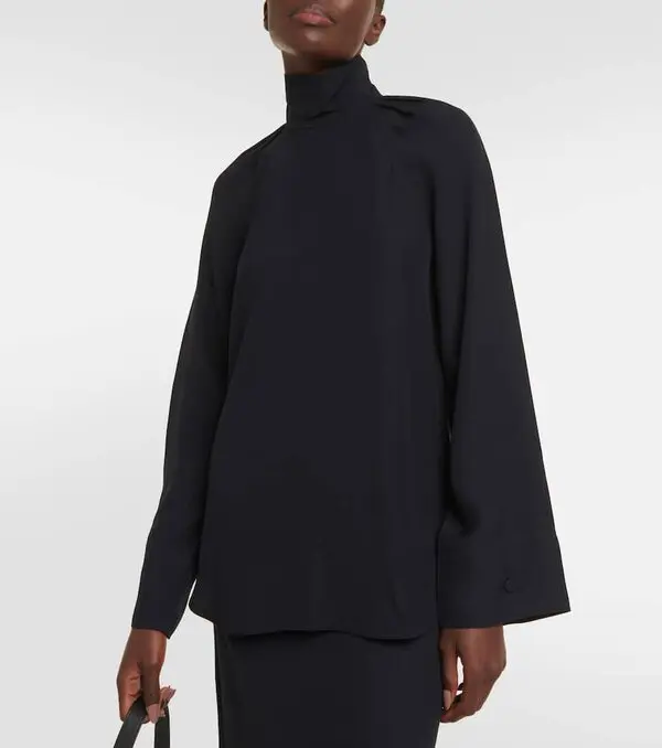 TOTEME High-neck Satin Blouse