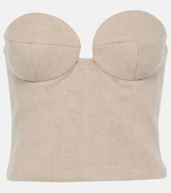 Magda Butrym Cashmere Bustier - Beige