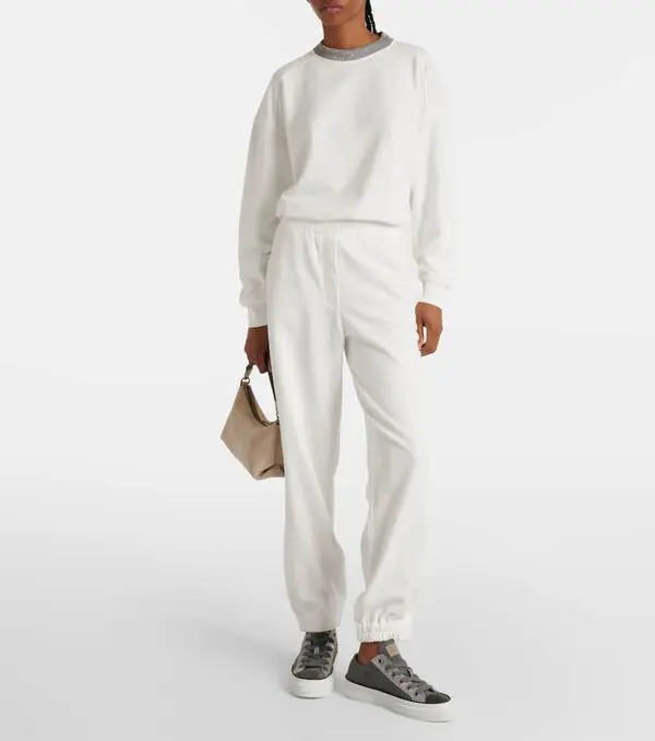 Brunello Cucinelli Cotton Jersey Sweatpants - White