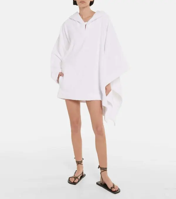 Alaïa Cropped Cotton Terry Hoodie