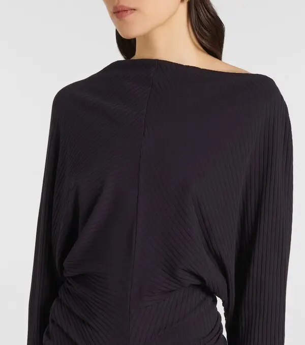 Dries Van Noten Draped Jersey Midi Dress