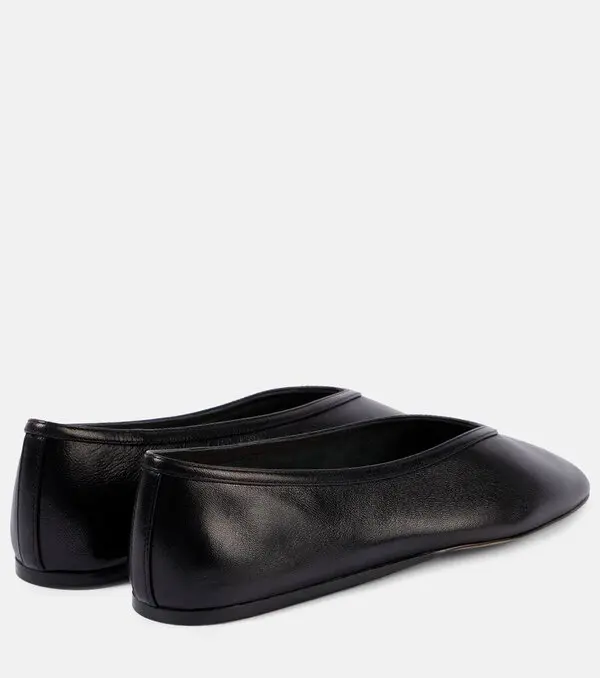 Le Monde Beryl Leather Ballet Flats - Black