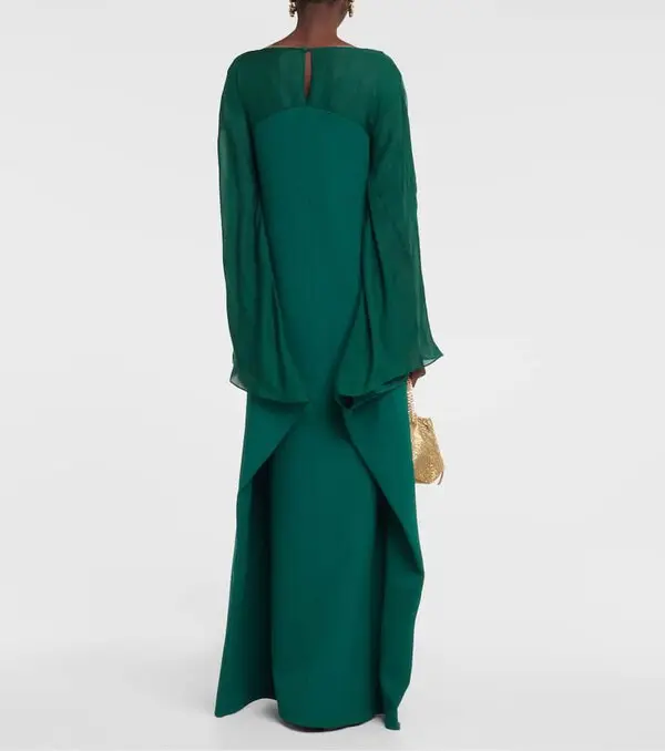 Safiyaa Silk-trimmed Kaftan