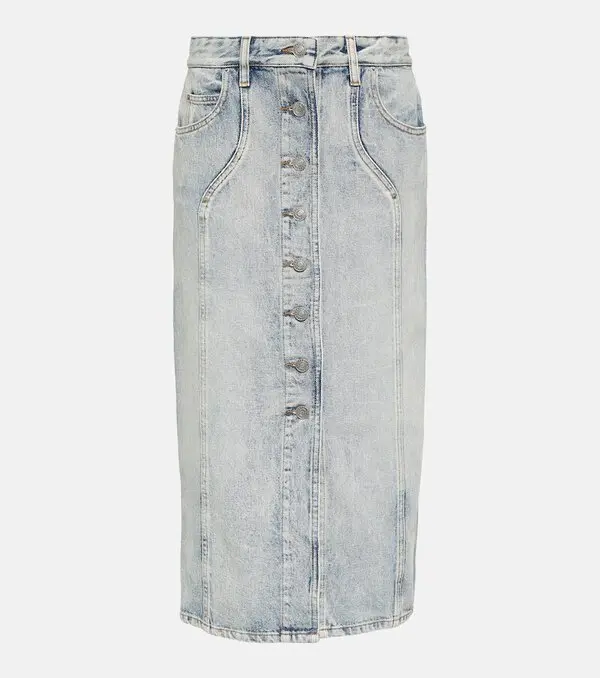 MARANT ETOILE Vandy Denim Midi Skirt - Blue