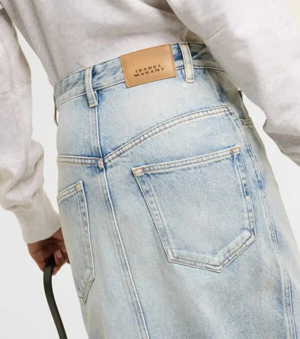MARANT ETOILE Vandy Denim Midi Skirt - Blue