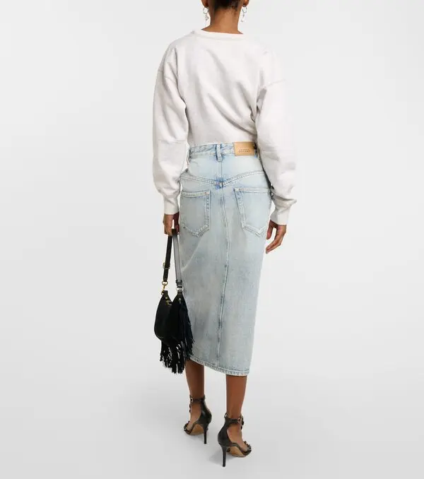 MARANT ETOILE Vandy Denim Midi Skirt - Blue