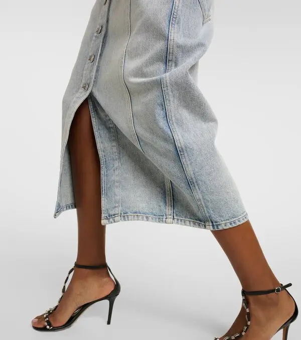 MARANT ETOILE Vandy Denim Midi Skirt - Blue