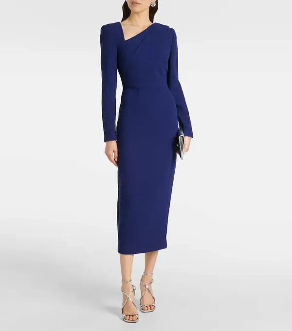 Roland Mouret Wool Crepe Midi Dress