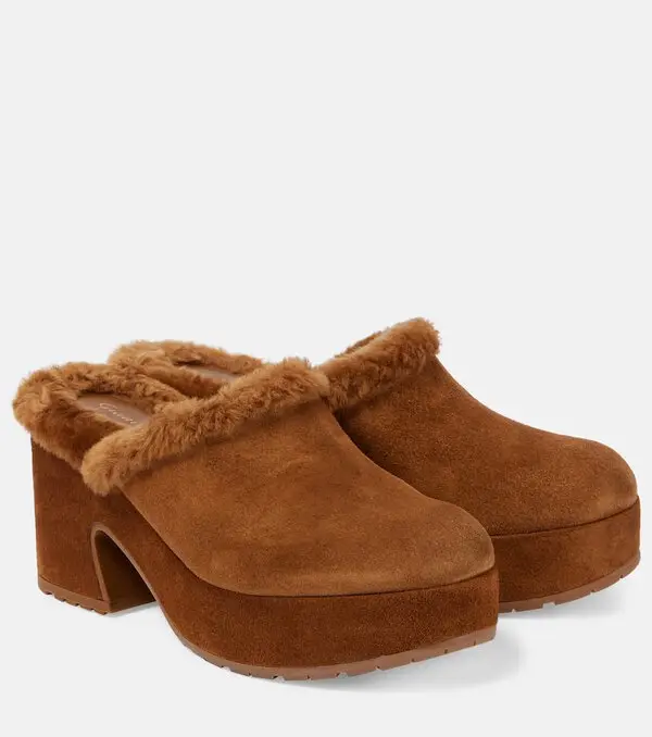 GIANVITO ROSSI Suede Platform Clogs