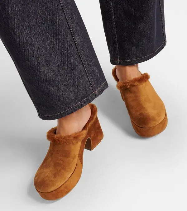 GIANVITO ROSSI Suede Platform Clogs