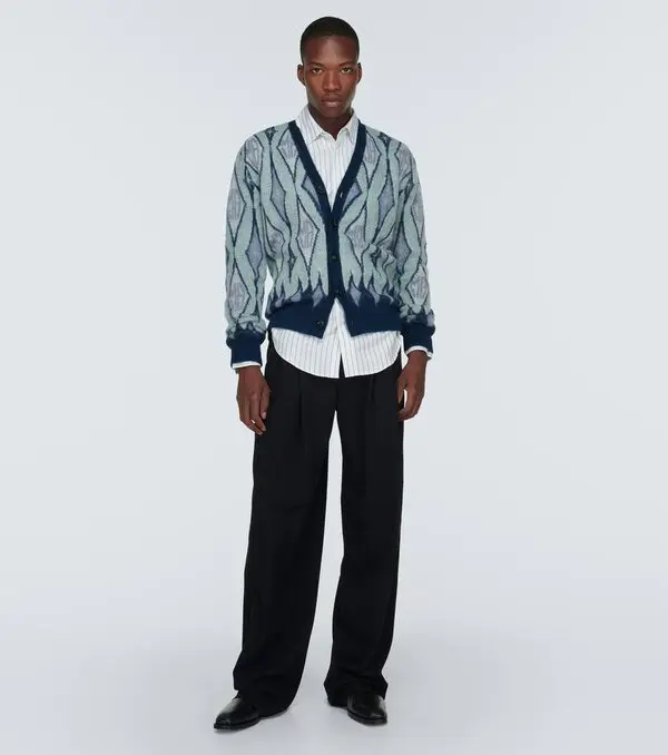 Amiri Argyle Mohair-blend Cardigan