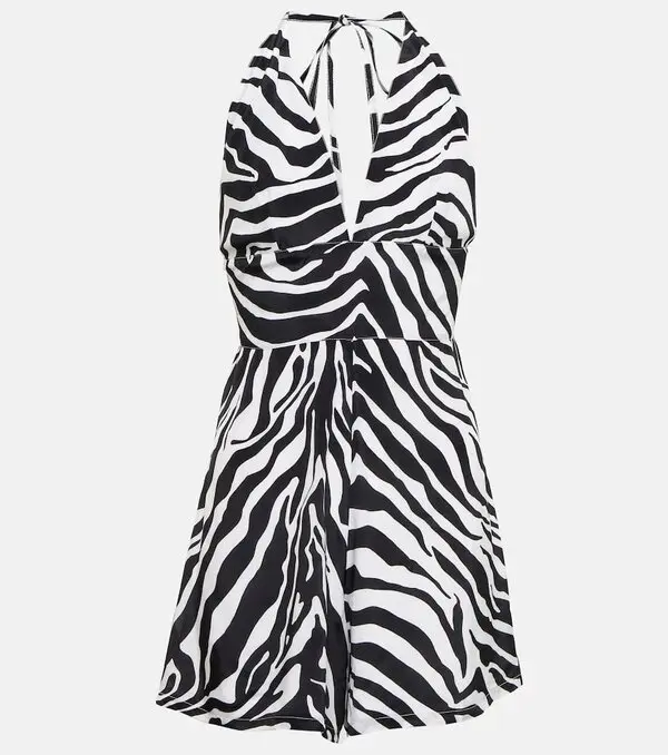 ALEXANDRA MIRO Irena Zebra-print Jumpsuit - Multicoloured