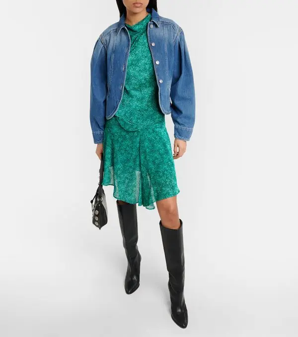 Isabel Marant Étoile Samia Silk-blend Top - Green