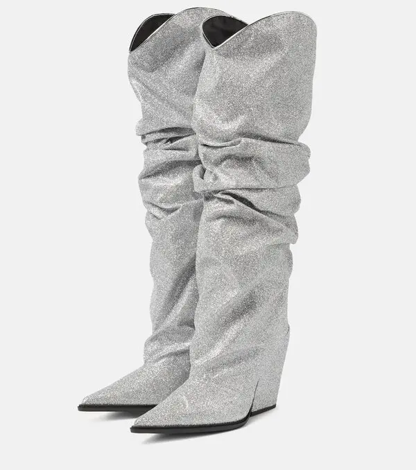 Alexandre Vauthier Glitter Knee-high Boots