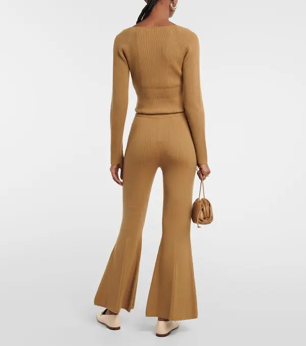 JOSEPH Wool-blend Knit Flared Pants