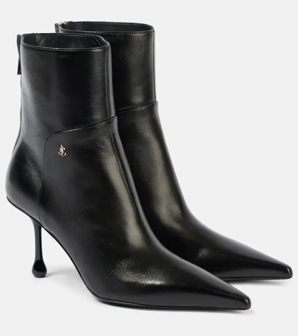 JIMMY CHOO Cycas 80 Leather Ankle Boots