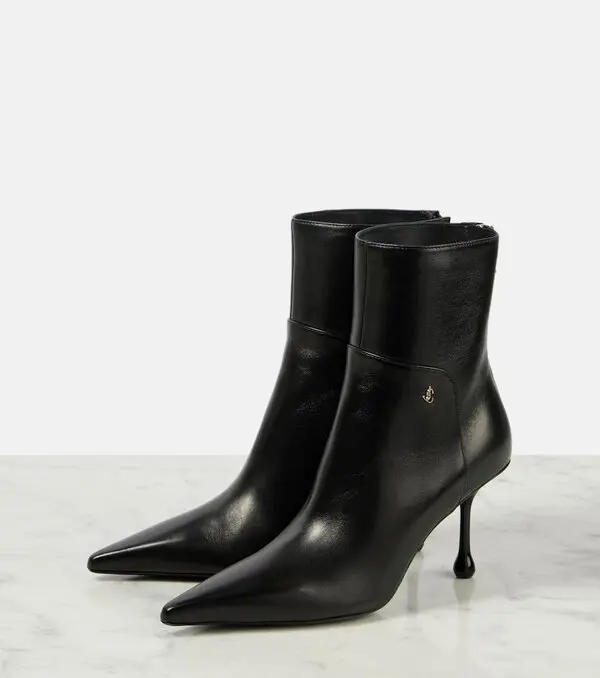 JIMMY CHOO Cycas 80 Leather Ankle Boots