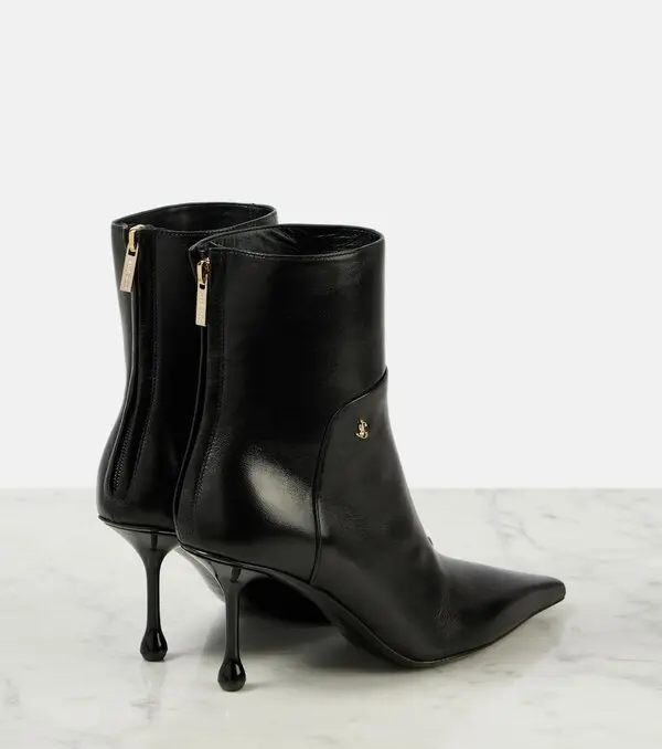 JIMMY CHOO Cycas 80 Leather Ankle Boots