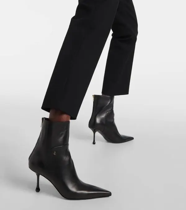 JIMMY CHOO Cycas 80 Leather Ankle Boots