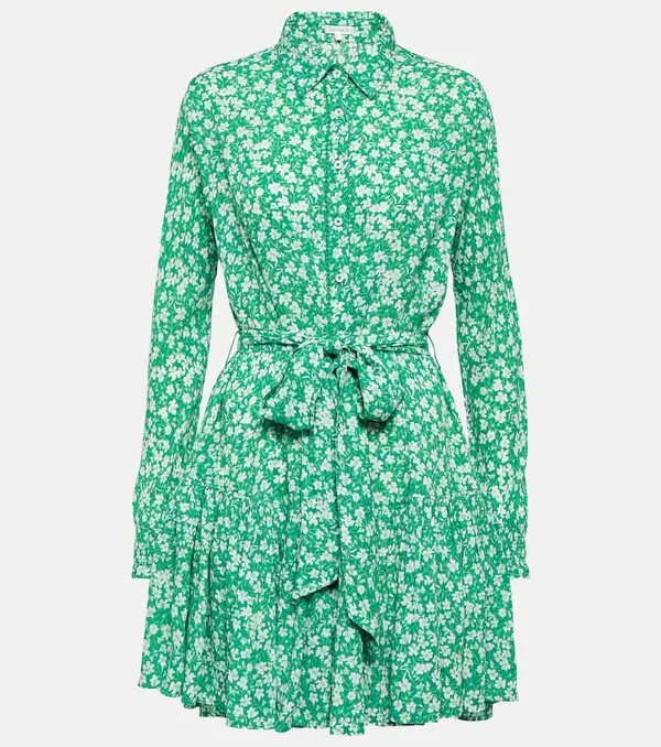 Poupette St Barth Kimi Printed Shirt Dress - Green