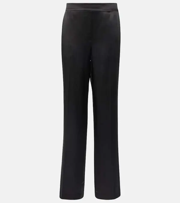 JOSEPH Tova Silk Satin Pants - Black