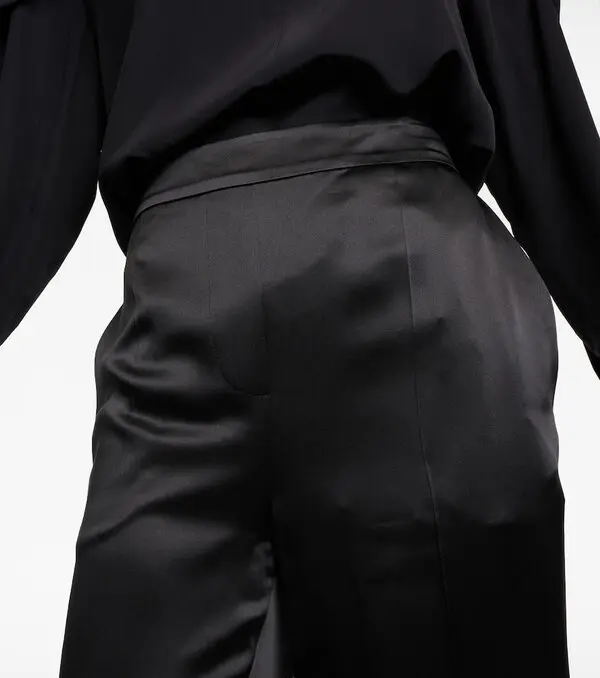 JOSEPH Tova Silk Satin Pants - Black