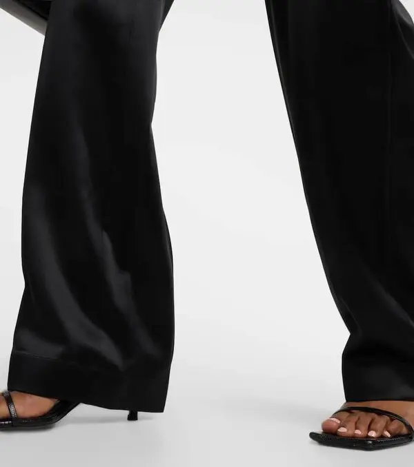 JOSEPH Tova Silk Satin Pants - Black