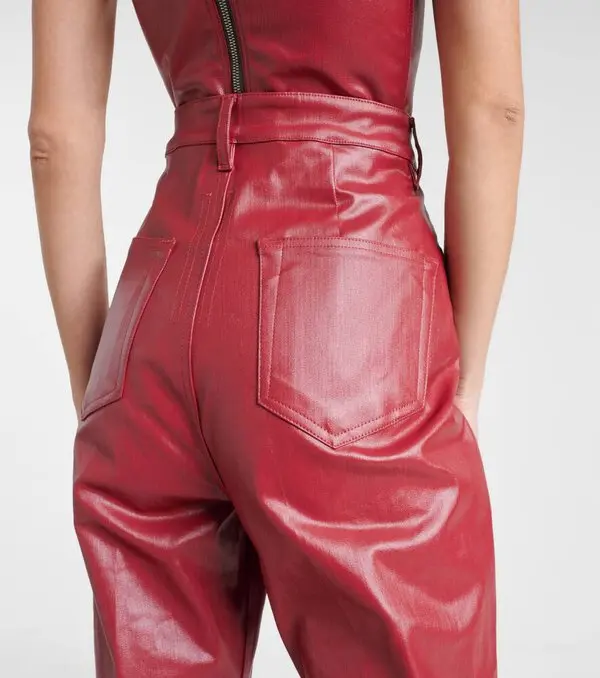 Rick Owens Bolan High-rise Coated Jeans